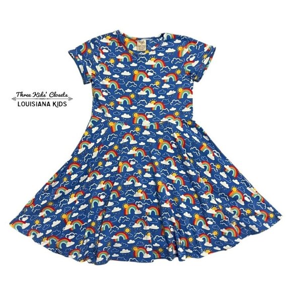 Frugi | Dresses | Frugi 89y Colorful Rainbows Sunshine Clouds Skater ...